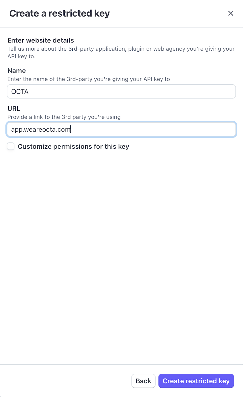 Connect Stripe account with OCTA – Octa