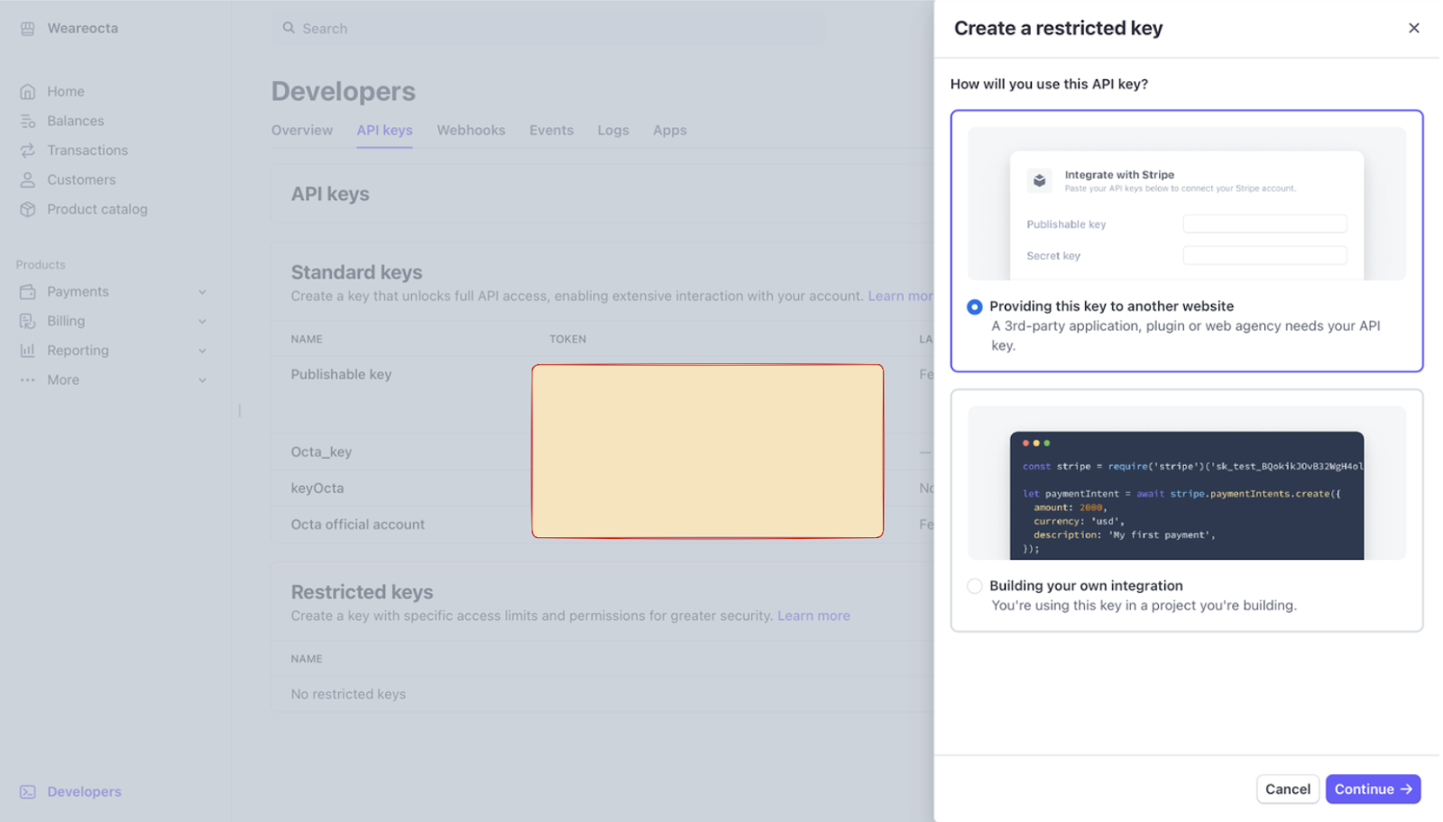 Connect Stripe account with OCTA – Octa